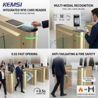 China Wing Barrier Turnstile Gate RFID Card Recognition 0.5s Office Building Entry Access for sale