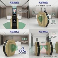 China Wing Barrier Turnstile Gate Face Recognition 0.5s Fast Office Building Entry Access for sale