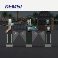 China Amusement Park Entrance Wing Barrier Turnstile Gate With QR Code Access Control for sale