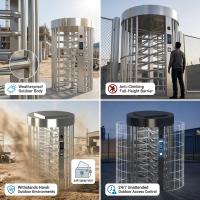 China Outdoor Weatherproof Full Height Rotating Turnstile Gate Anti-Climbing Pedestrian Barrier for sale