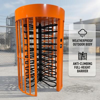 China Outdoor Weatherproof Full Height Rotating Turnstile Gate Anti-Climbing Pedestrian Barrier for sale