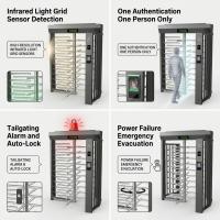 China Anti-Tailgating Full Height Turnstile Gate with Infrared Sensor Precision Alarm for sale