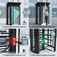 China Anti-Tailgating Full Height Turnstile Gate with Infrared Sensor Precision Alarm for sale