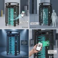 China QR Code Recognition Full Height Rotating Turnstile Gate with 304 Stainless Steel Body for sale
