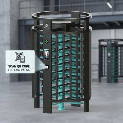 China QR Code Recognition Full Height Rotating Turnstile Gate with 304 Stainless Steel Body for sale