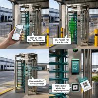 China QR Code Recognition Full Height Rotating Turnstile Gate with 304 Stainless Steel Body for sale
