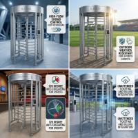 China Stadium Use Full Height Rotating Turnstile Gate for Sports Court Entrance Access Control for sale