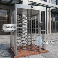 China Full Height Turnstile Entrance Access Control Automatic Timing Billing SUS304 Stainless Steel 120 Degree for sale