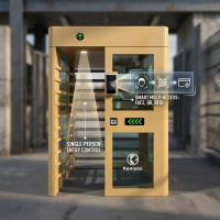 China Full Height Turnstile Gate Outdoor Pedestrian Passage Access Control SUS304 Stainless Steel 90 Degree for sale