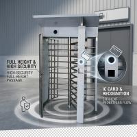 China Full Height Turnstile IC Card Recognition Factory Entrance Access Control SUS304 Stainless Steel 90 Degree for sale