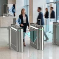 China Wing Barrier Turnstile Fast Passage Bi Directional Far Field RFID Reading 0.5s 1400mm Lane for sale