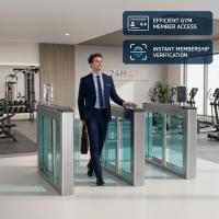 China Swing Gate Turnstile Gym Membership Management System 24 Hour Studio Entrance 550mm Channel for sale