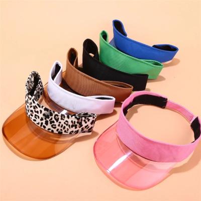 China Anti UV Casual Sports Visor Bike Sun Hat Transparent Candy Color Adult 58cm for sale