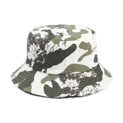 China Retro Camouflage Basin Hat Fisherman Bucket cap Double Sided Wear Foldable for sale