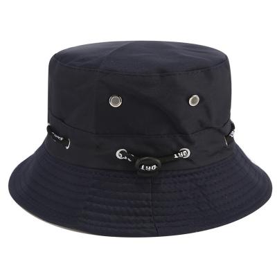 China Custom Solid Color Fisherman Bucket Hat XXL 58cm with Metal Eyelet Rope for sale