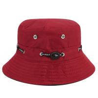 China Custom Solid Color Fisherman Bucket Hat XXL 58cm with Metal Eyelet Rope for sale