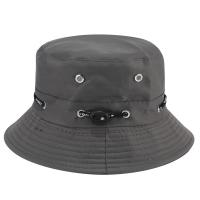 China Custom Solid Color Fisherman Bucket Hat XXL 58cm with Metal Eyelet Rope for sale