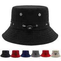 China Custom Solid Color Fisherman Bucket Hat XXL 58cm with Metal Eyelet Rope for sale