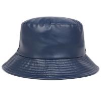 China Artificial Leather Fisherman Hat PU Solid Color Spring Buckle for sale