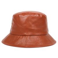 China Artificial Leather Fisherman Hat PU Solid Color Spring Buckle for sale