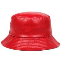 China Artificial Leather Fisherman Hat PU Solid Color Spring Buckle for sale