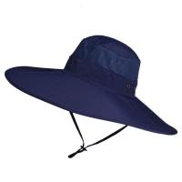 China Custom Big Wide Brim Waterproof Panama Hat for Men Women 58cm Adult Size for sale