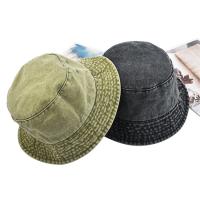 China 100% Washed Cotton Canvas Denim Bucket Hat 58cm for Outdoor Fishing Hiking Safari for sale