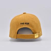 China Custom Logo Corduroy Baseball Cap 58cm Unisex ODM Embroidered for sale