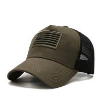 China Custom Army Green Cotton Baseball Hat 3D Embroidered Curved Visor Plastic Back Closure 58cm for sale