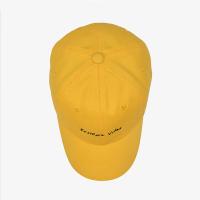 China Custom Embroidery Dad Hat Light Yellow Cotton Fabric Unisex 58cm Adult Size for sale