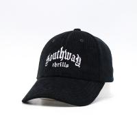 China Custom Embroidered Corduroy Baseball Cap Mesh Back Trucker Hat Black 300pcs MOQ for sale