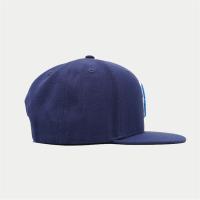 China Custom Embroidery Wool Acrylic Flat Brim Snapback Cap 58cm Adult Size Blue for sale