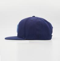 China Custom Embroidery Wool Acrylic Flat Brim Snapback Cap 58cm Adult Size Blue for sale