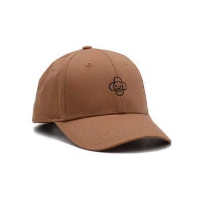 China 100% Cotton Twill Embroidered Baseball Caps Brown 6 Panel Hats for sale