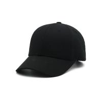 China Black Flat Embroidery Baseball Cap with Self Fabric Metal Buckle 100 Cotton Twill for sale