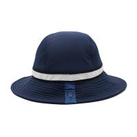 China Custom Logo Cotton Fabric Unisex Flat Brim Bucket Hat Blue Adult Size 58cm for sale