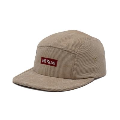 China Custom 100% Cotton Corduroy Camper Cap 58cm Flat Brim Unisex Sport Hat for sale