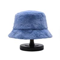 China Custom Plush Warm Bucket Hat for Women Winter Soft Fisherman Panama Cap 58cm for sale