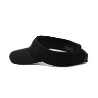 China 58cm Summer Sun Visor Cap Canvas Fabric Adult Size Black Color Embroidery Logo for sale
