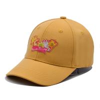 China Adjustable 6 Panels Embroidered Baseball Caps 60cm Yellow Color for sale