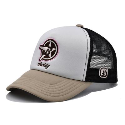 China Sponge Mesh 5 Panel Trucker Hats Curved Visor Comfortable Breathable for sale