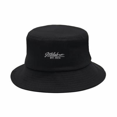 China Custom Logo Embroidery Summer Casual Fisherman Hat 58cm Cotton Sun Protection Bucket Hat for sale