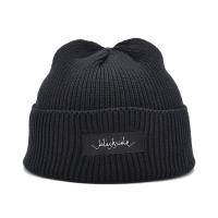China Custom Embroidered Winter Knitted Beanie 58cm Unisex Plain Cuffed Hat for sale