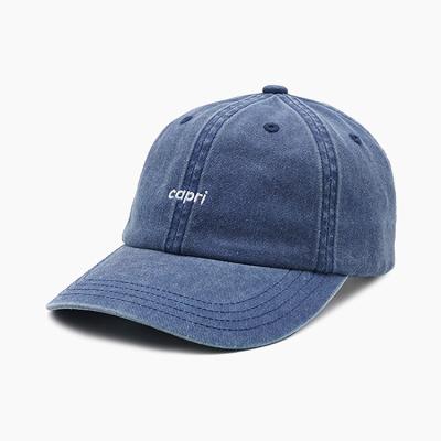 China Washed Cotton Baseball Cap with Letter Embroidery Unisex Sun Protection 58cm for sale