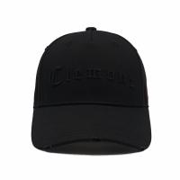 China Black 100% Cotton 5 Panel Baseball Cap Custom Embriodery Logo for sale