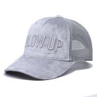 China 5 Panel 3D Embroidery Suede Mesh Trucker Caps Custom Suede Trucker Hat for sale