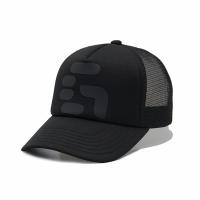 China Custom Black Mesh 5 Panel Sports Trucker Cap Adjustable High Crown Foam Cap 58cm for sale