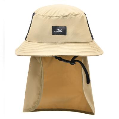 China Custom Logo Fisherman Bucket Hat 100% Polyester with Scarf Sun Protection 58cm for sale