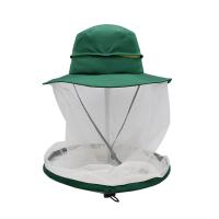 China Mosquito Head Net UV Protection Sun Hat Mesh Insect Proof Bucket Cap 60cm for sale
