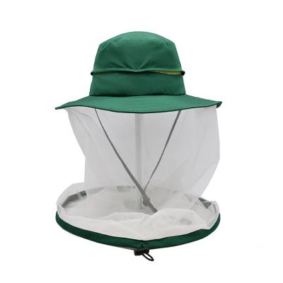 China Mosquito Head Net UV Protection Sun Hat Mesh Insect Proof Bucket Cap 60cm for sale